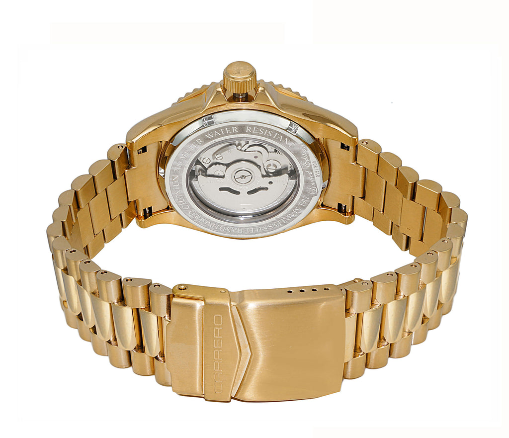 LeChateau Men's Automatic NH35-24 JEWEL, 1.0 CT GENUINE SAPPHIRE, MOP ...