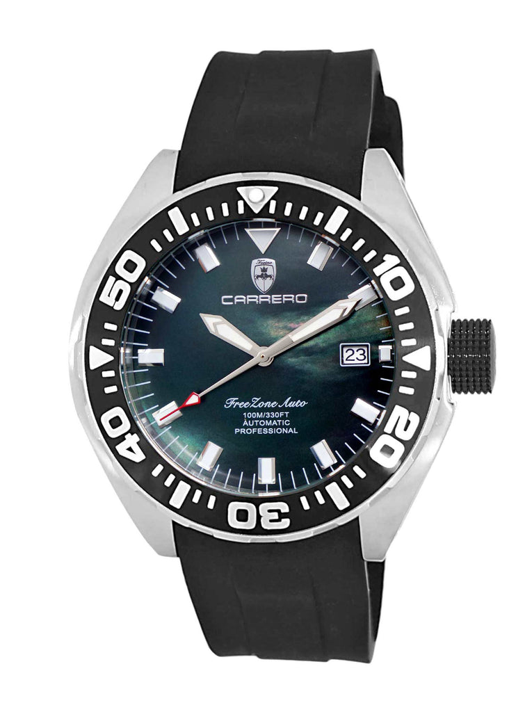 LeChateau, Men's Automatic NH35-24 JEWEL Mov't, Black MOP- Dial - Black ...