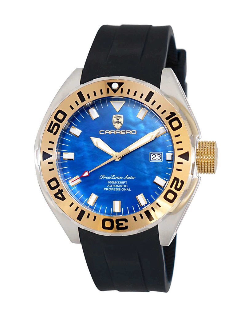 LeChateau, Men's Automatic NH35-24 JEWEL Mov't, Blue MOP- Dial - Gold ...