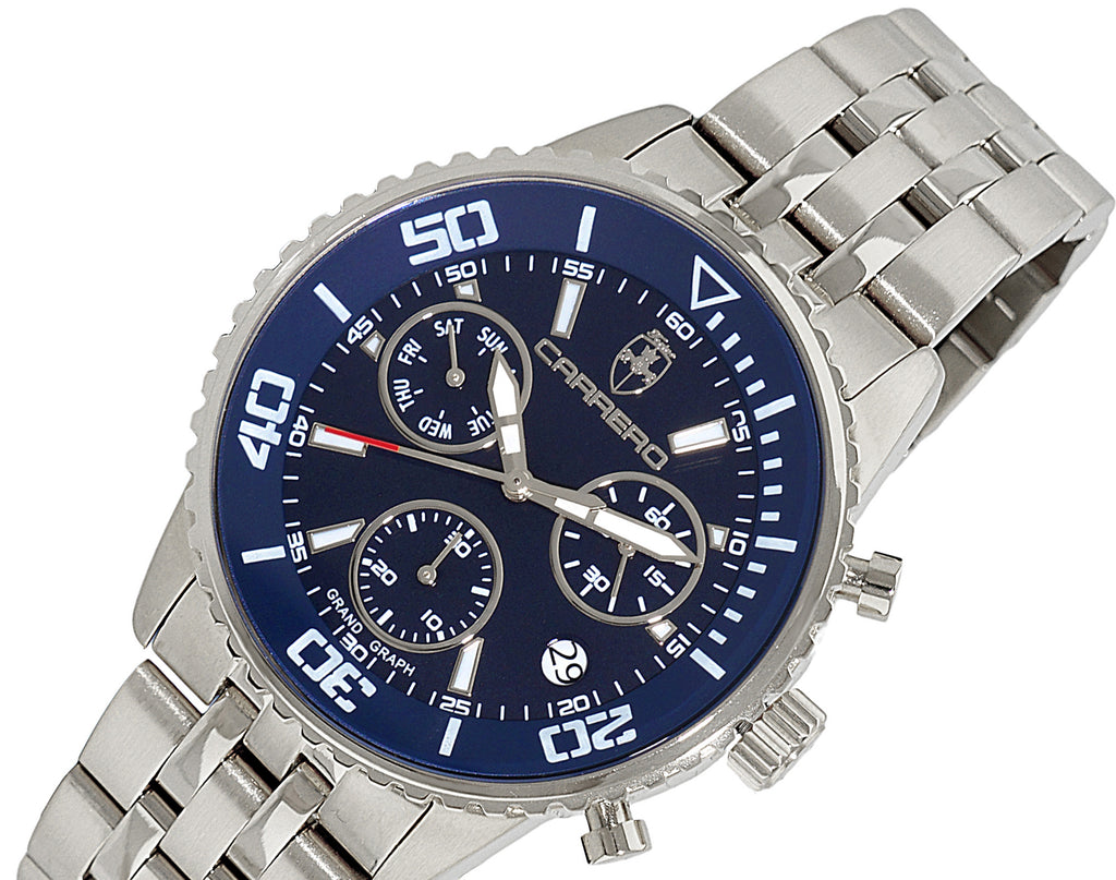 LeChateau - Men's Swiss Mov't RHONDA V-60 Chronograph Men's, Blue Date ...