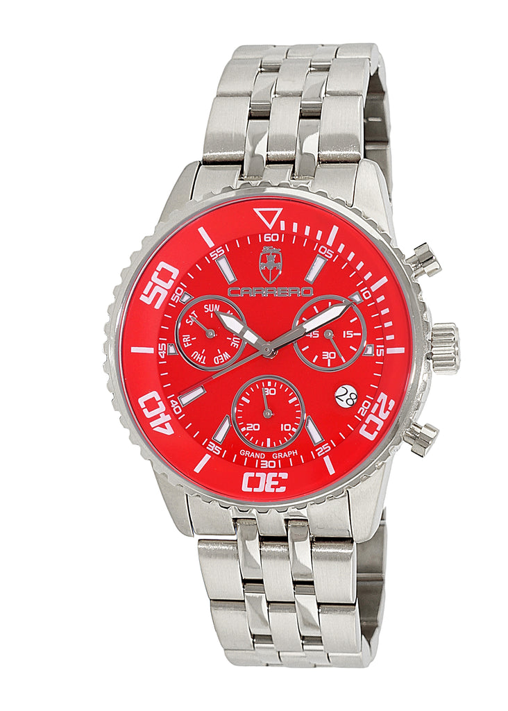 LeChateau - Men's Swiss Mov't RHONDA V-60 Chronograph Men's, Red Date ...