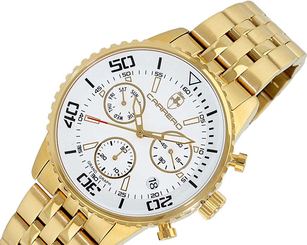 LeChateau - Men's Swiss Mov't RHONDA V-60 Chronograph Men's, White Date ...