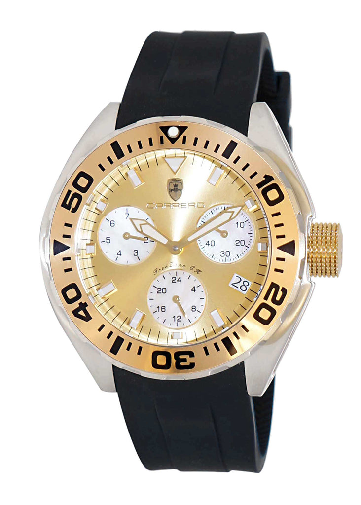 LeChateau, Men's Swiss Multi-Functiom Ronda X30 Movement, Gold Dial ...