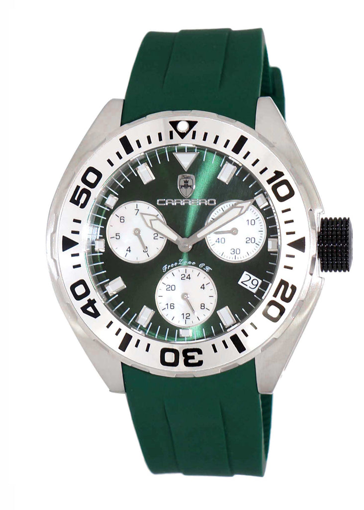 LeChateau, Men's Swiss Multi-Functiom Ronda X30 Movement, Green Dial ...