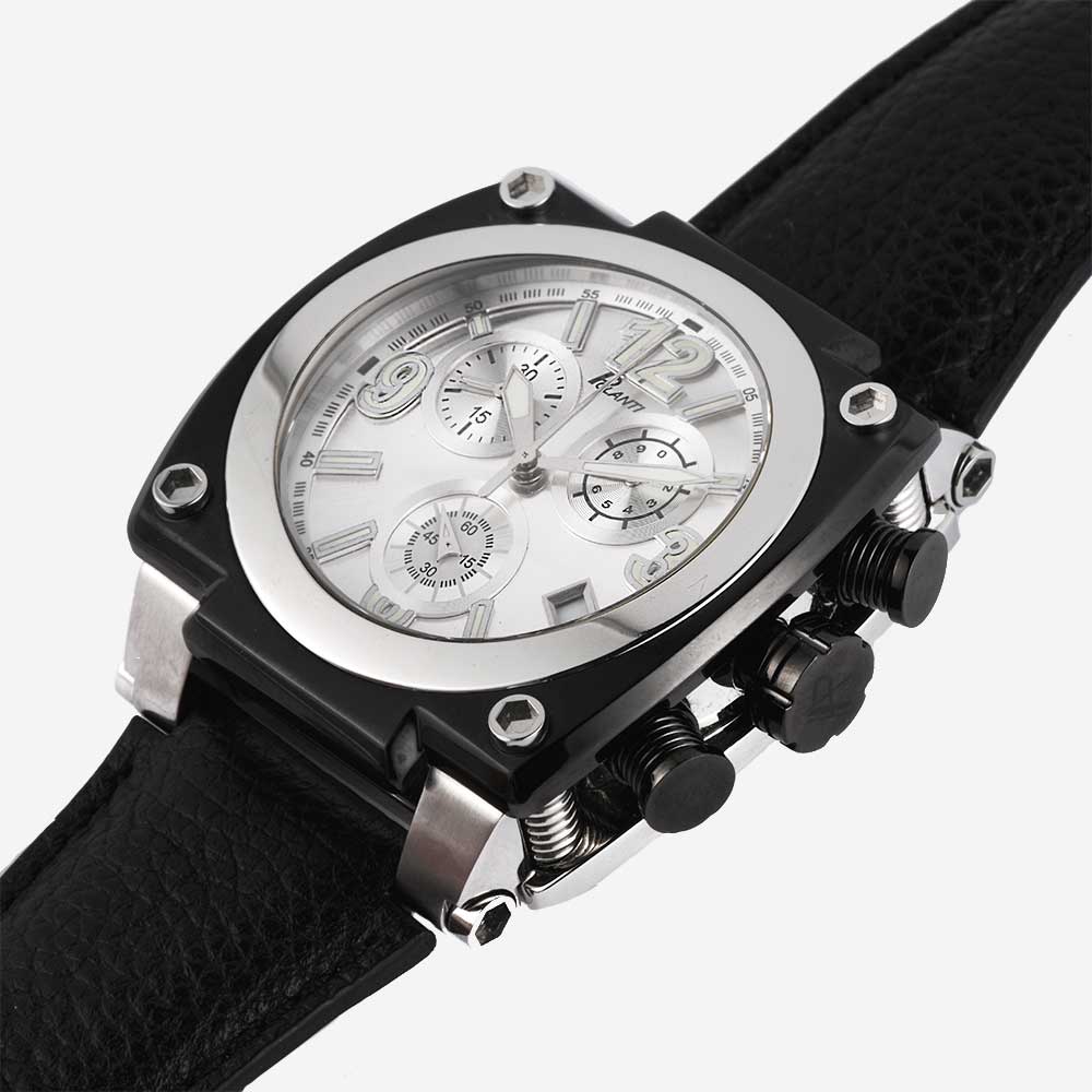 LeChateau - Polanti TORQUE - Black-IP White Dial, Swiss Quartz Chronograph, PLT2500-BKSV Retail ...