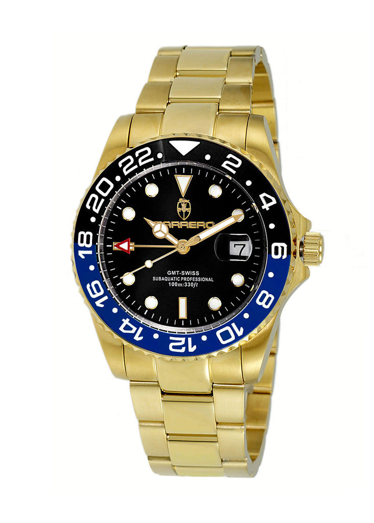 Lechateau - TC ,SWISS QUARTZ Black Date- Dial, with Magnifying glass ...