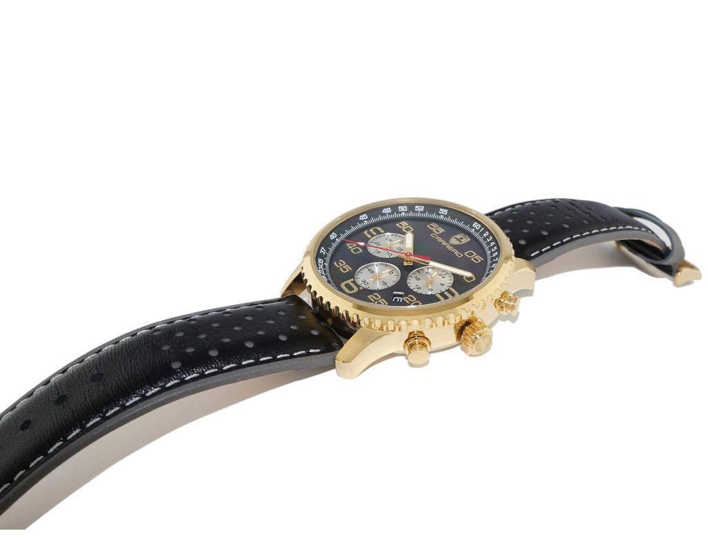 Lechateau- VR32 Movement Chronograph Mov't, Black MOP Dial, Genuine ...