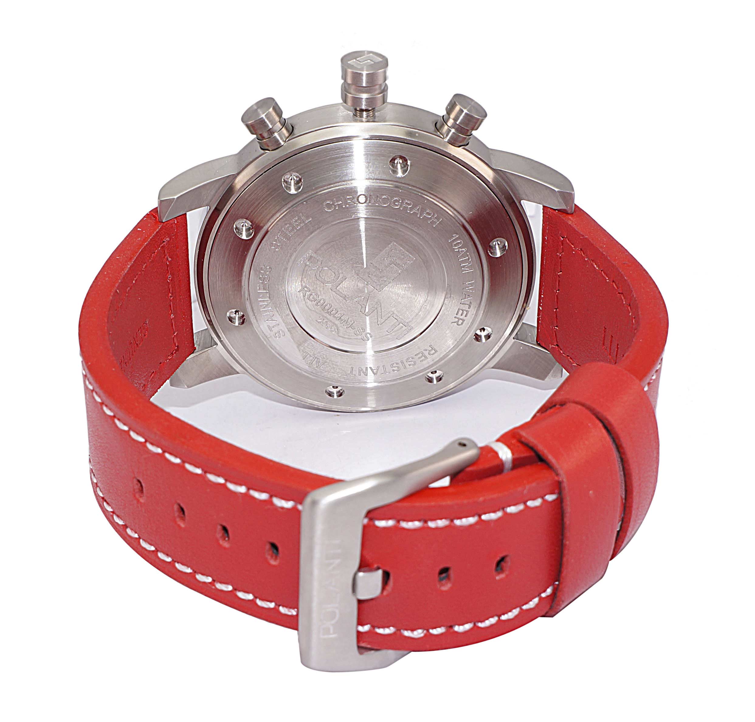 Lechateau Watches Men's Chronograph Mov't. Date Dial, RG0001M-RD_BK-SS ...