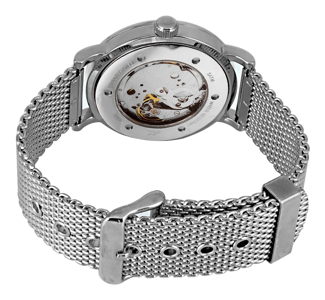 MECHANICAL MOVEMENT, MINERAL CRYSTAL, MESH BAND STAINLESS STEEL, AK9061 ...