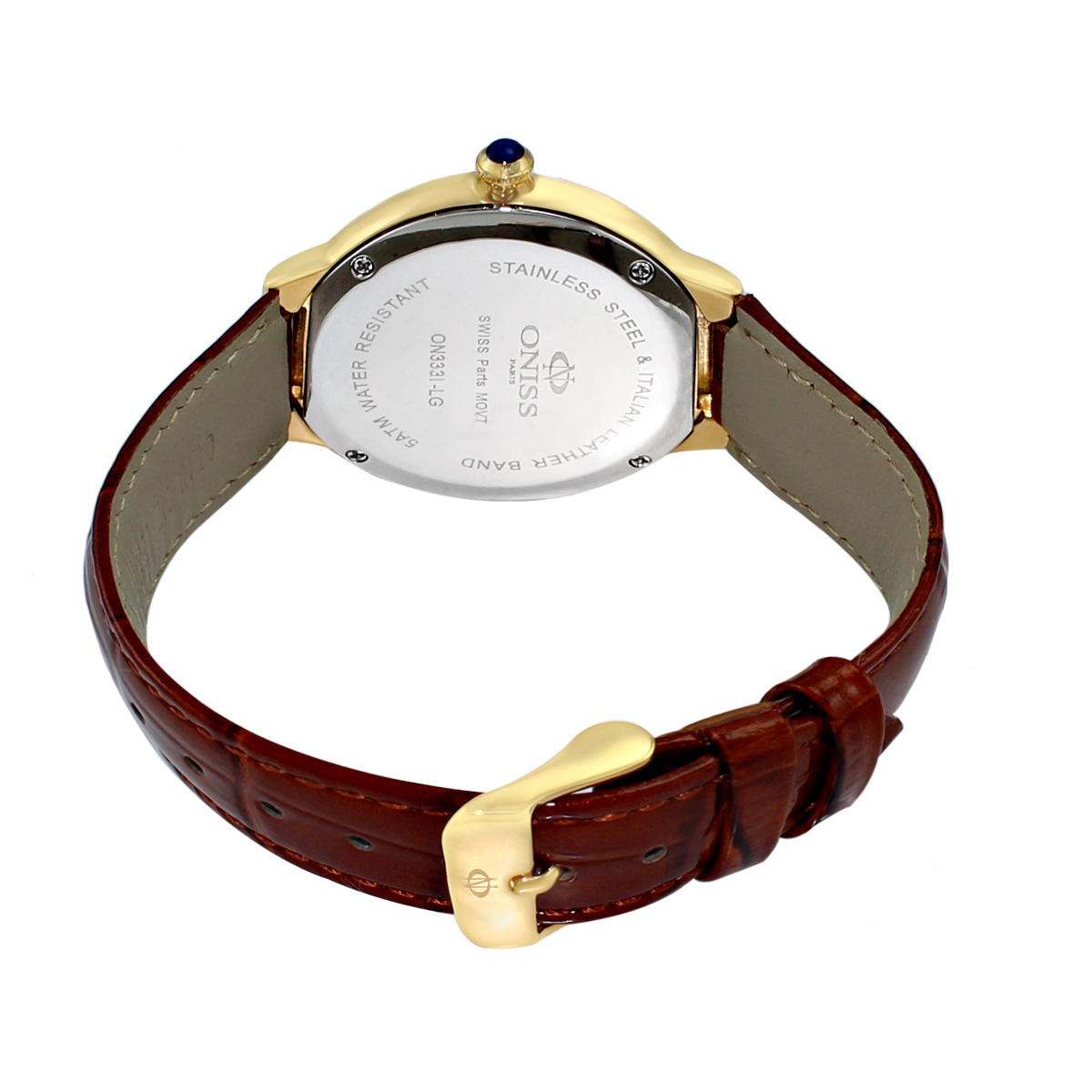 ONISS Austrian Crystal accent, Genuine Leather Band, ON3322-LGBK_LB ...
