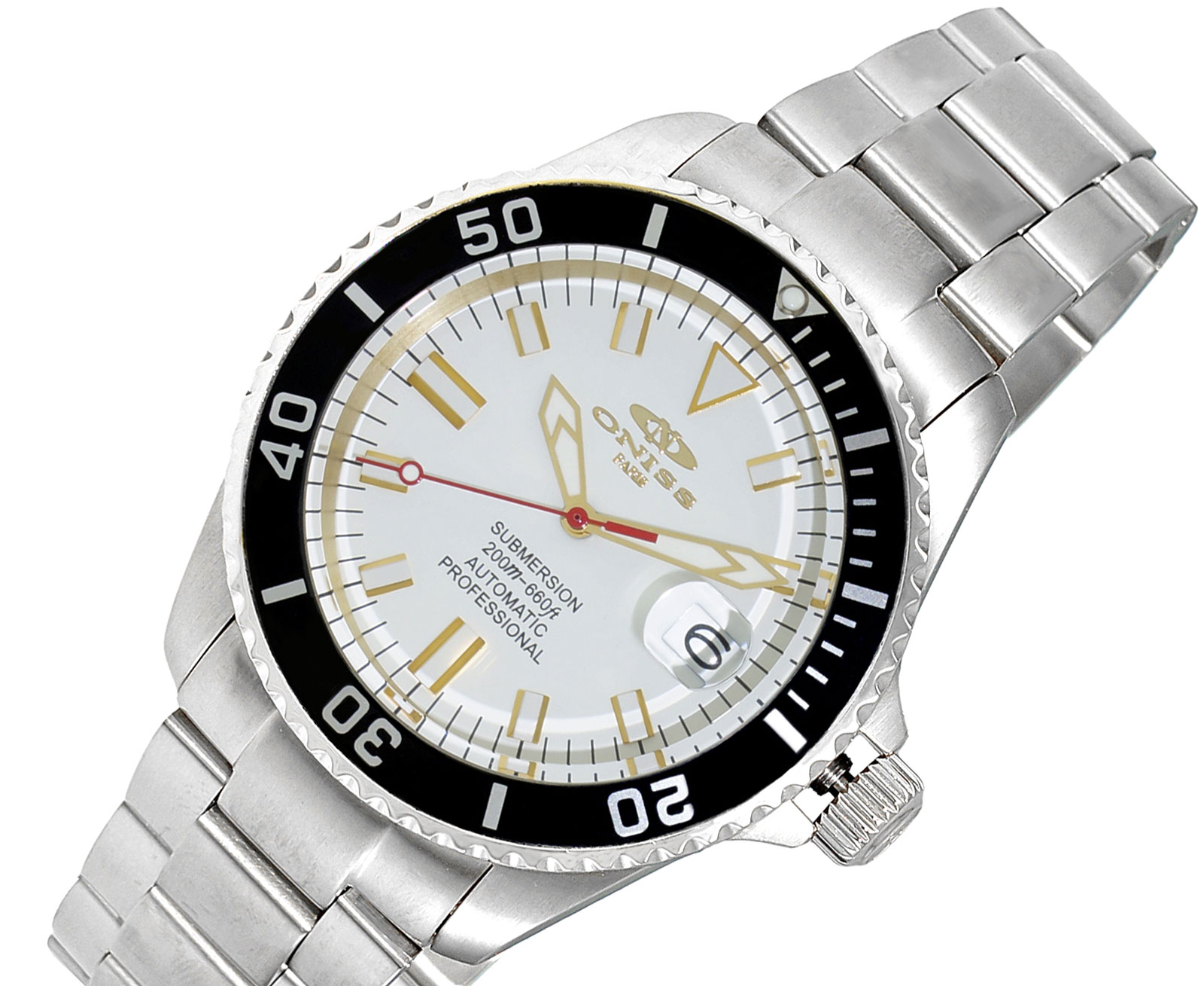 ONISS AUTOMATIC MOVEMENT - 24 JEWELS, SUN RAY - DATE - DIAL , ON5588-11 ...