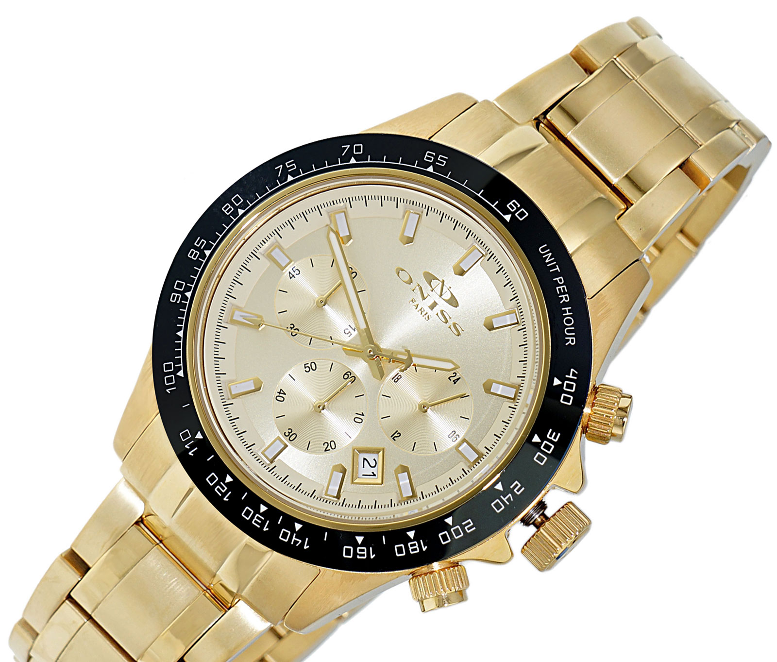 ONISS CHRONOGRAPH MOV'T ,Ceramic Bezel, Date- Dial, 24hr / 60 second ...