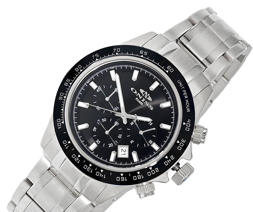 ONISS CHRONOGRAPH MOV'T ,Ceramic Bezel, Date- Dial, Black dial - 24hr ...