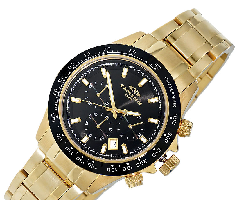 ONISS CHRONOGRAPH MOV'T ,Ceramic Bezel, Date- Dial,24hr / 60 second ...