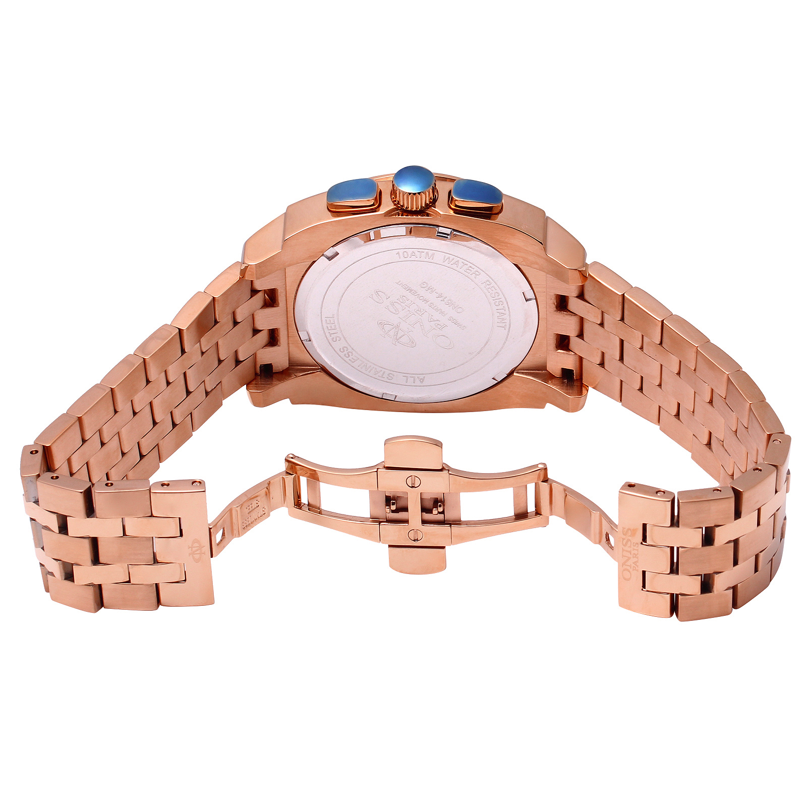 ONISS ON614-MRG "STAINELESS STEEL, MONERAL CRYSTAL, SWISS CHRONOGRAPH ...