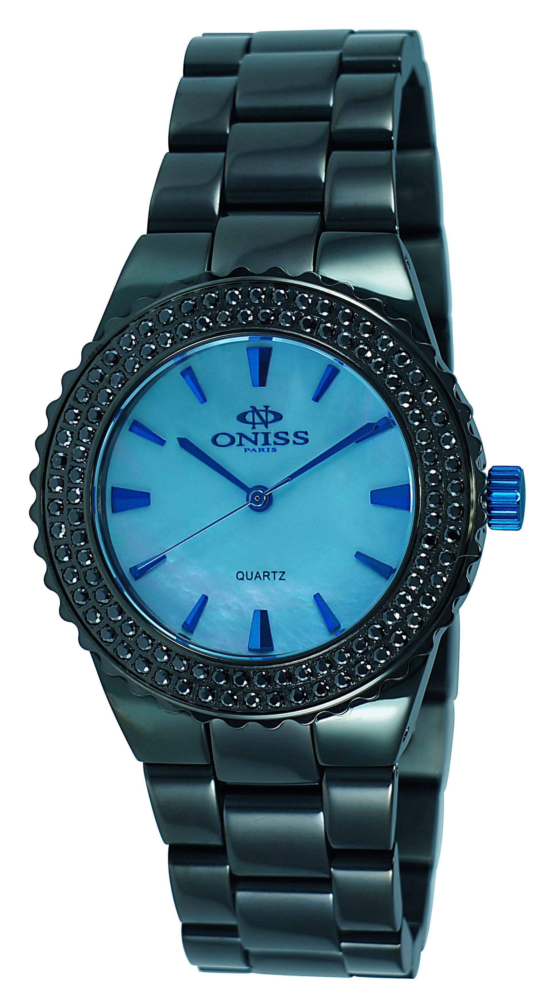 ONISS ON8181-LIP/BU/BK-C " AUSTRIAN STONE, STAINLESS STEEL, MOP DIAL ...