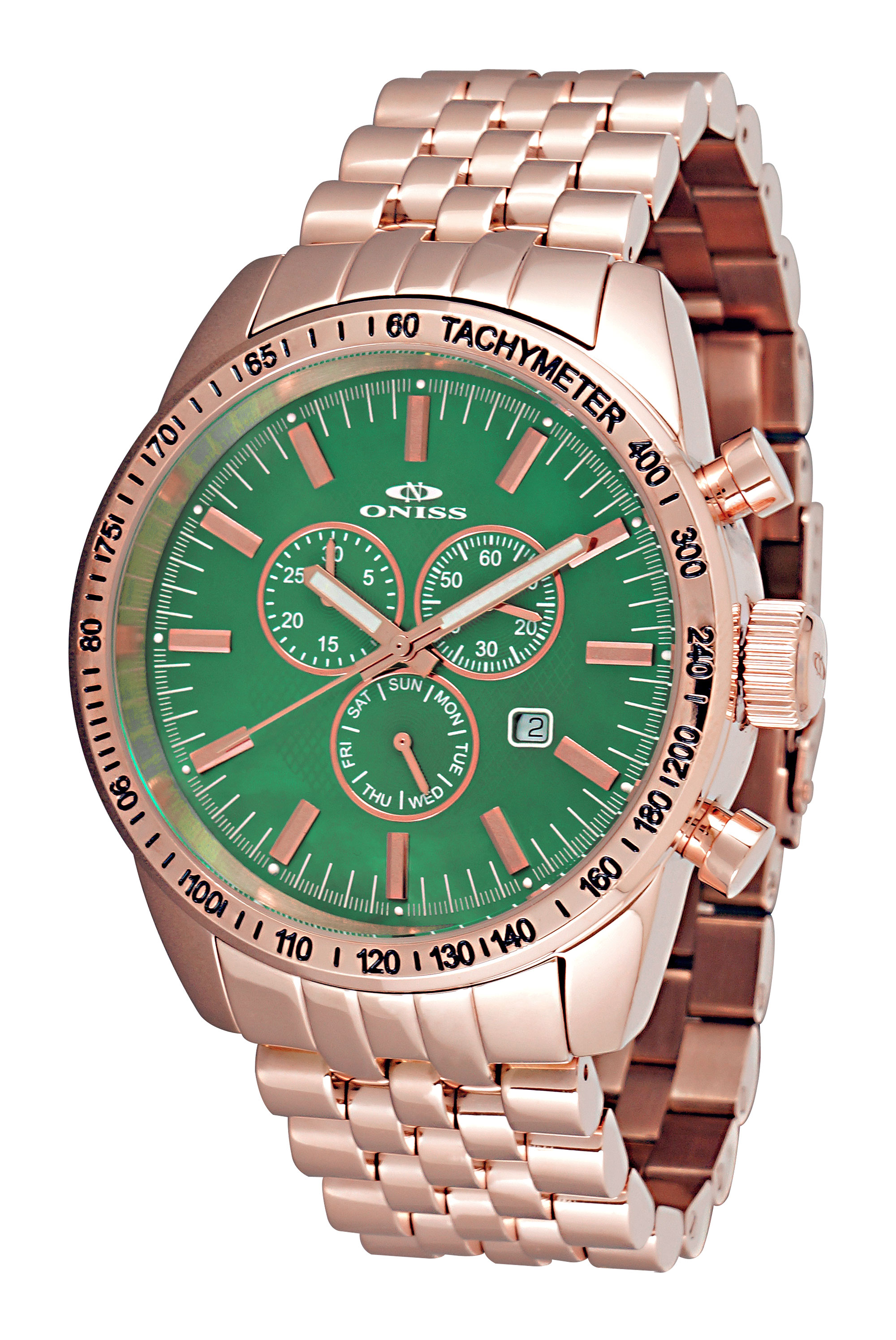 ONISS STAINLESS STEEL, SWISS 8172/220 ISA CHRONOGRPH MOV'T, MOP DIAL ...