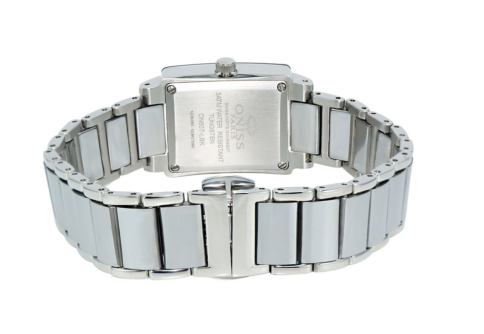 ONISS SWISS MOVEMENT, TUNGSTEN AND STAINLESS STEEL, ON607-LWT, RETAIL ...