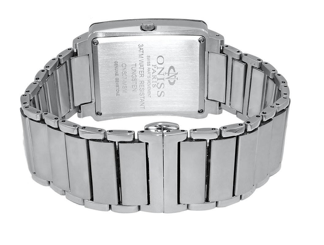 ONISS SWISS QUARTZ MOV'T, SAPPHIRE STONE, TUNGSTEN BAND, ON607-MSM-BK ...