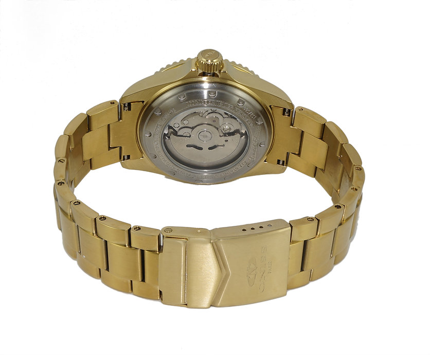 ONISS Watches, - AUTOMATIC MOVT - 24 JEWELS, GOLD TONE DIAL AND BLACK ...