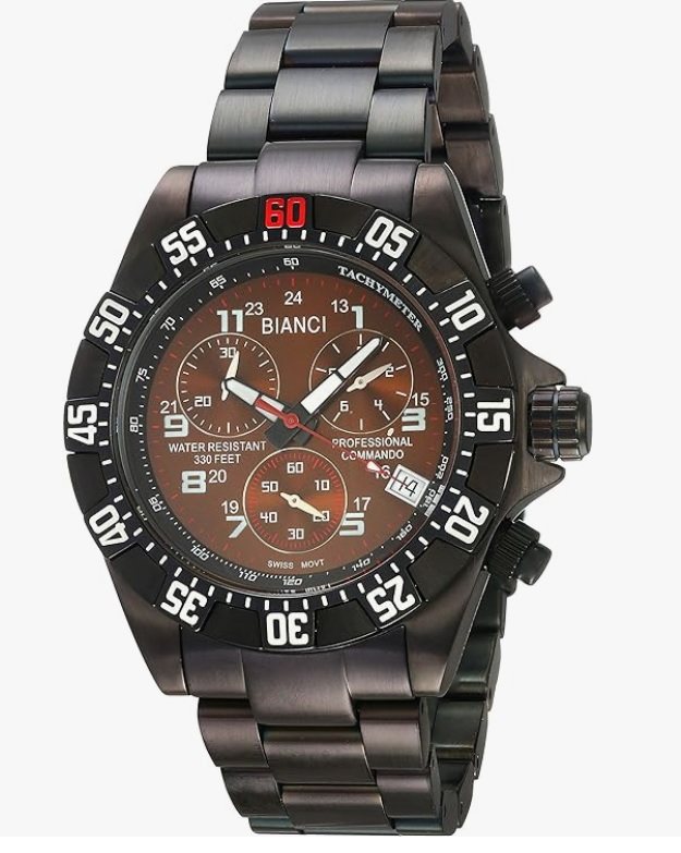 ROBERTO BIANCI Men's Fontana Chronograph Black-IP Tone RB18765, Retail ...