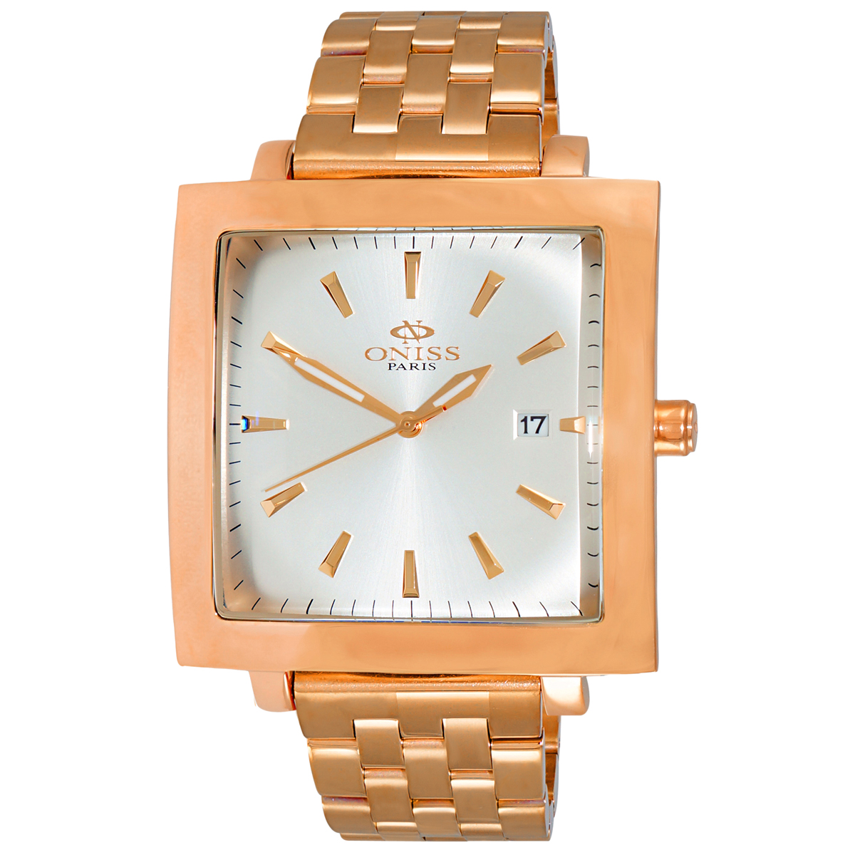 SILVER, ROSE TONE, 3-HANDS DATE DIAL - ON4444-RGSV, RETAIL AT $275.00 ...