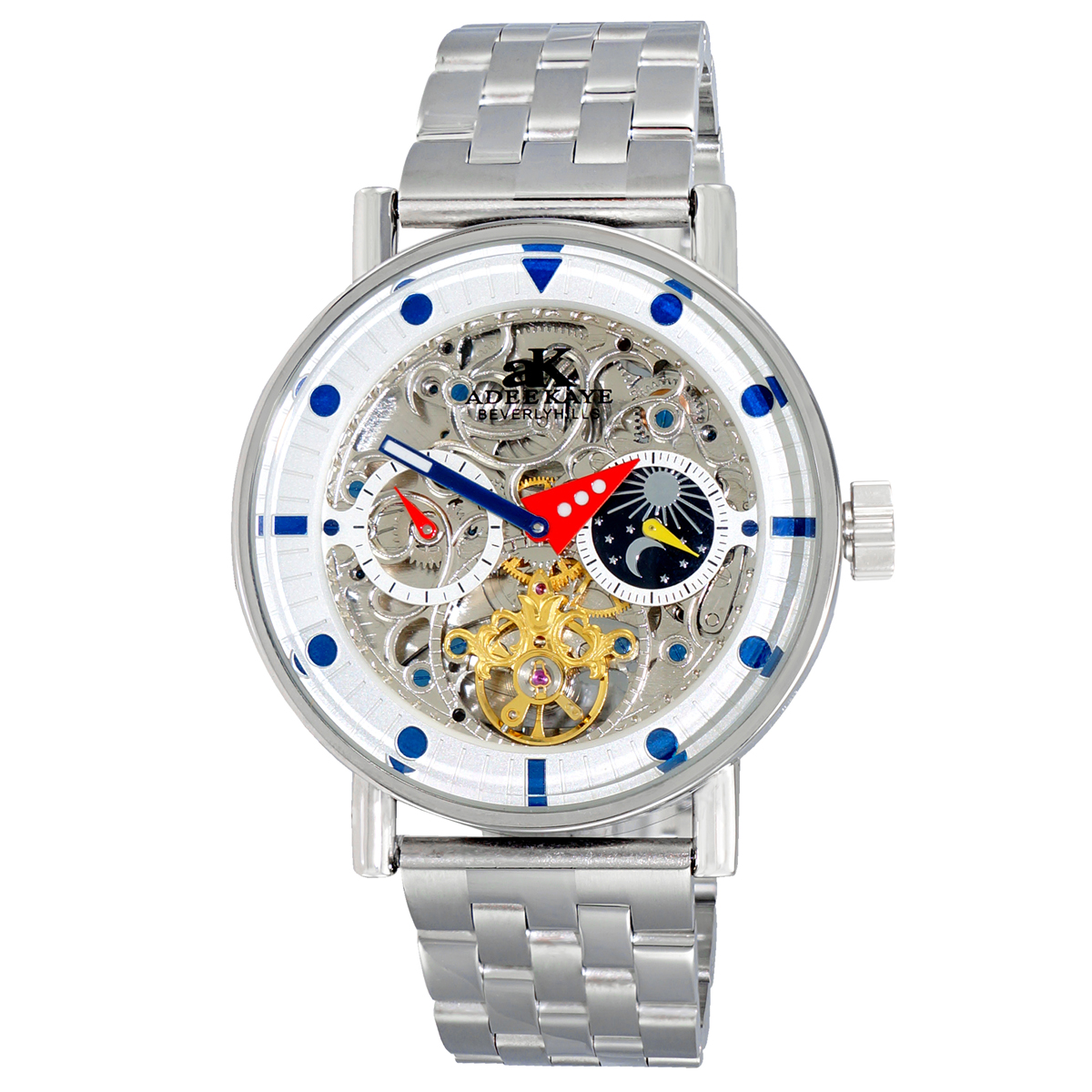 Skeleton Automatic -21 Jewels Movement , Sun and Moon Phase, AK2266-10 ...