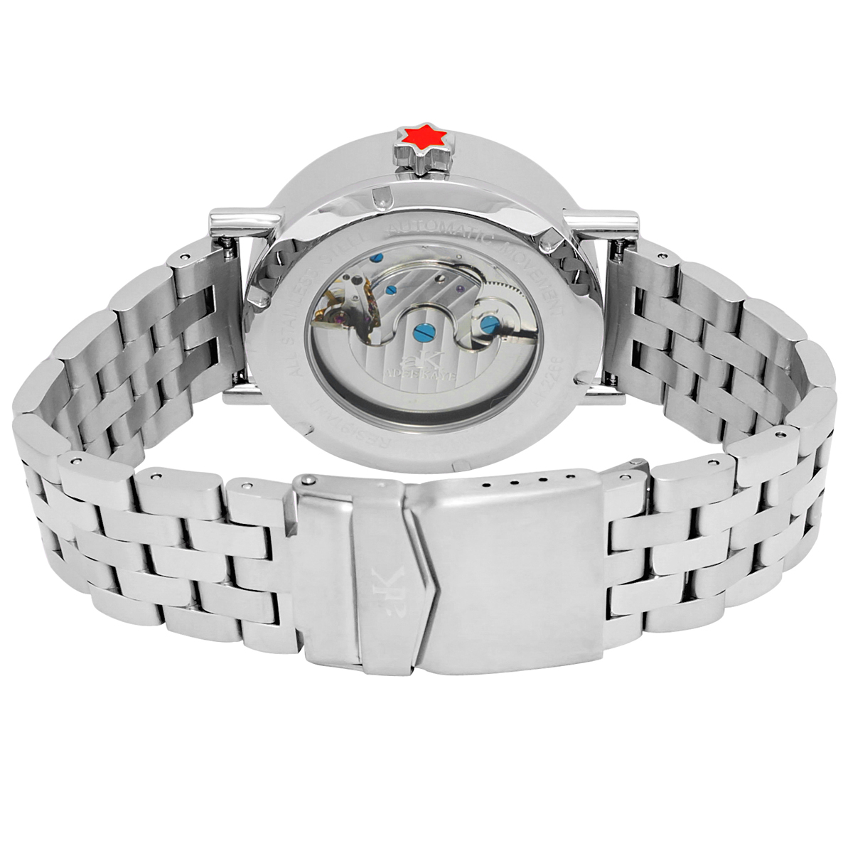 Skeleton Automatic -21 Jewels Movement , Sun and Moon Phase, AK2266-10 ...