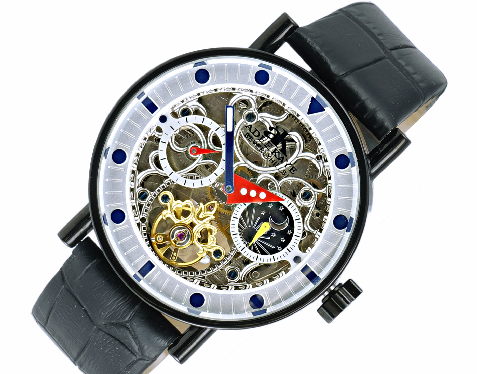 Skeleton Automatic -21 Jewels Movement , Sun and Moon Phase, AK2266 ...