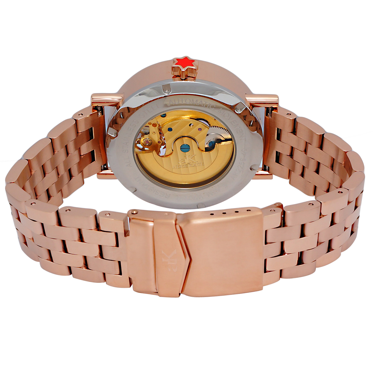 Skeleton Automatic -21 Jewels Movement , Sun and Moon Phase, AK2266-40 ...