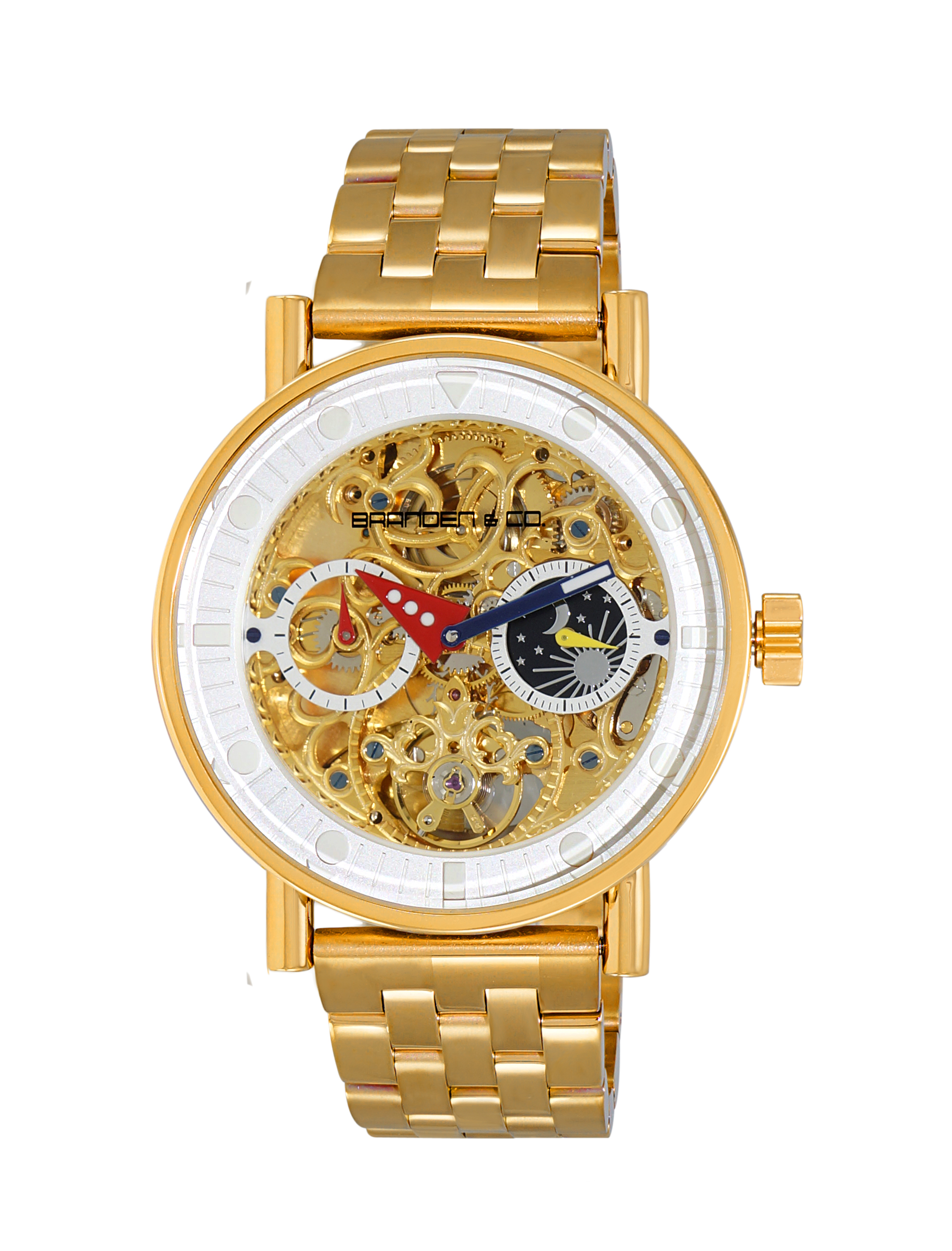 Skeleton Automatic -21 Jewels Movement , Sun and Moon Phase, LCBC3332 ...