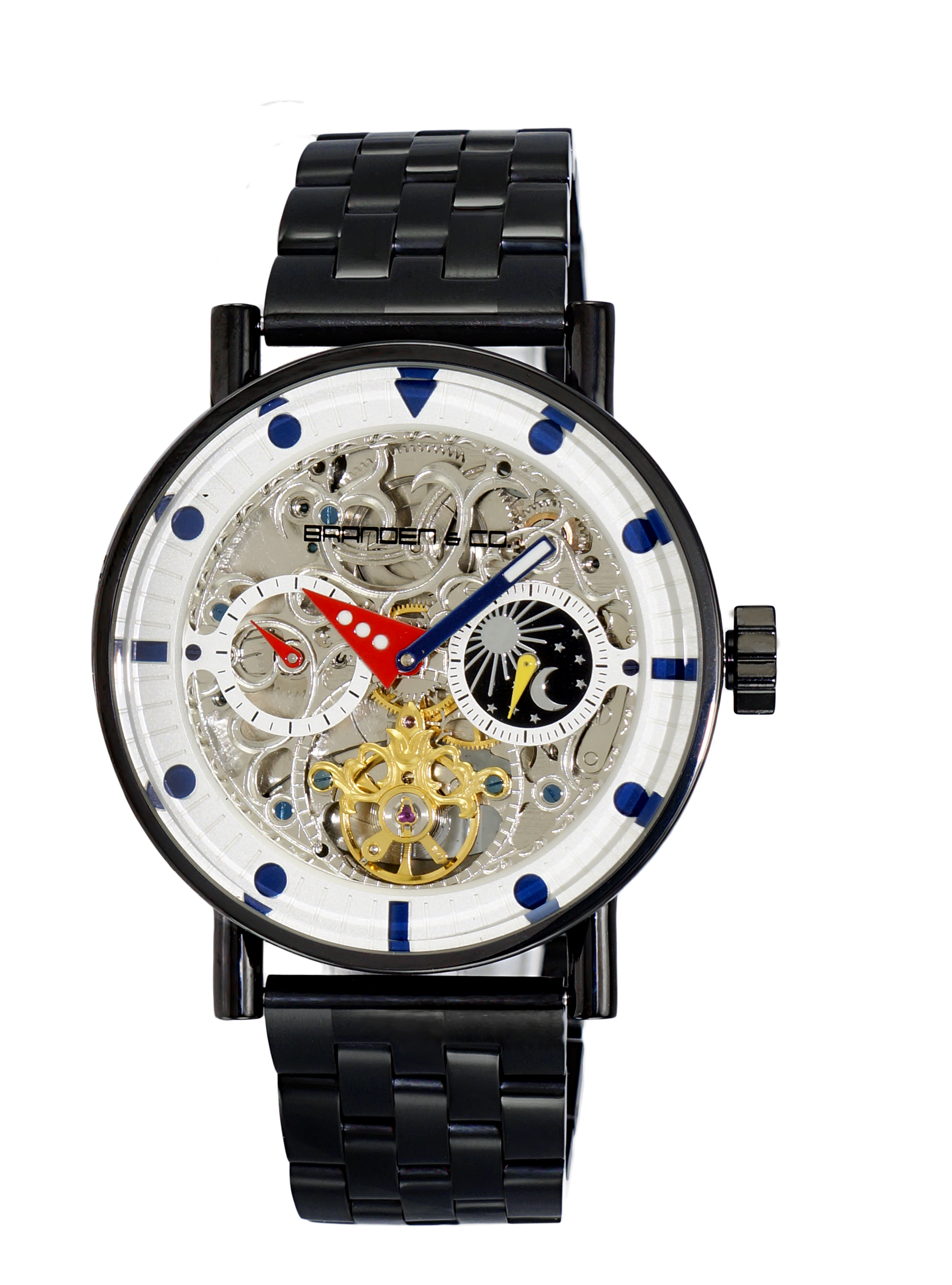 Skeleton Automatic -21 Jewels Movement , Sun and Moon Phase, LCBC3333 ...