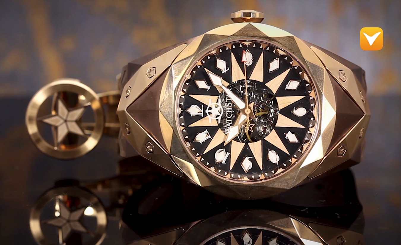 Watchstar 47mm Superstar 21 Jewel Skeleton Automatic Rose Gold/Black ...