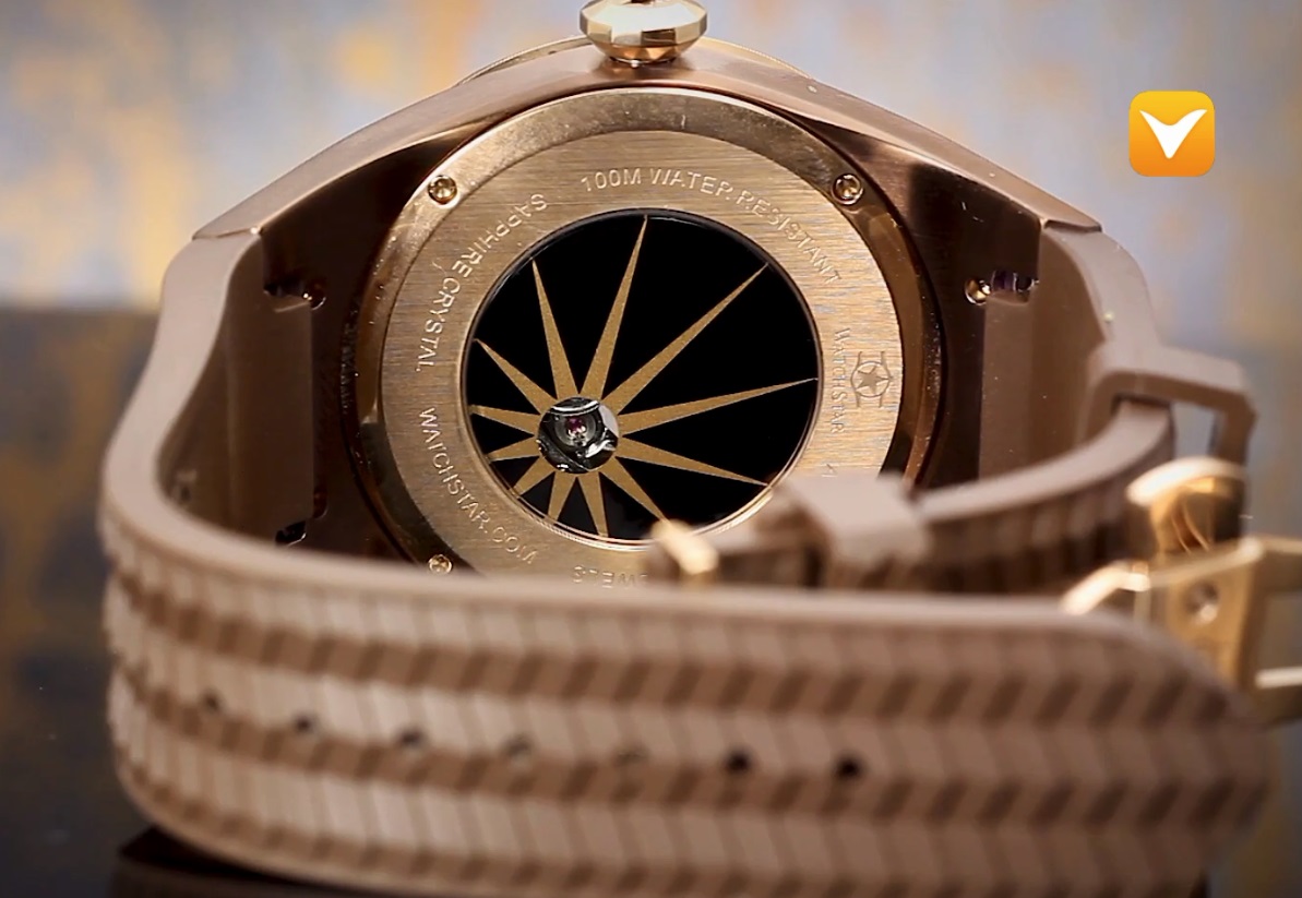 Watchstar 47mm Superstar 21 Jewel Skeleton Automatic Rose Gold/Black ...