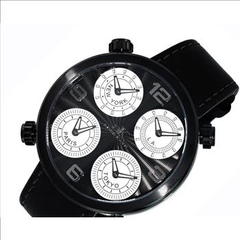 ADEE KAYE WATCHES, 4-TIME ZONE WATCH, DOUBLE LAYER DIAL, GENUINE ...