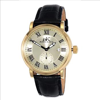 AUTOMATIC MOVEMENT, MENIRAL CRYSTAL, GENUINE LEATHER BAND, AK9060-MG ...