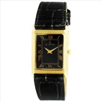 Le Chateau Women's Rectangular Classic Stainless Steel & & Leather ...
