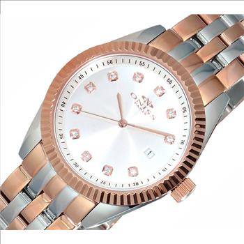 ONISS Watches, AUSTRIAN CRYSTAL ACCENT, ROSE TONE CASE AND BAND, ONISS ...