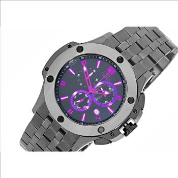 Swiss Chronograph IP-GUN Stainless Steel and Tungsten Watch, Black ...