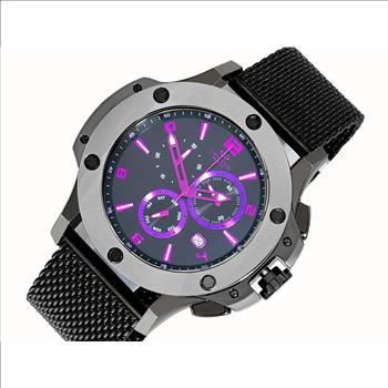 Swiss Chronograph IP-GUN Stainless Steel and Tungsten Watch, ON612-TTPU ...