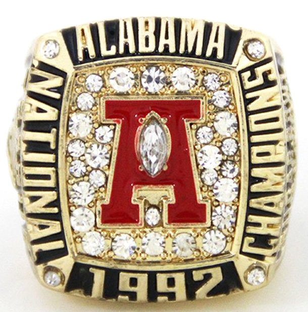 Alabama Crimson Tide NCAA Football 1992 Championship Replica Ring Size ...
