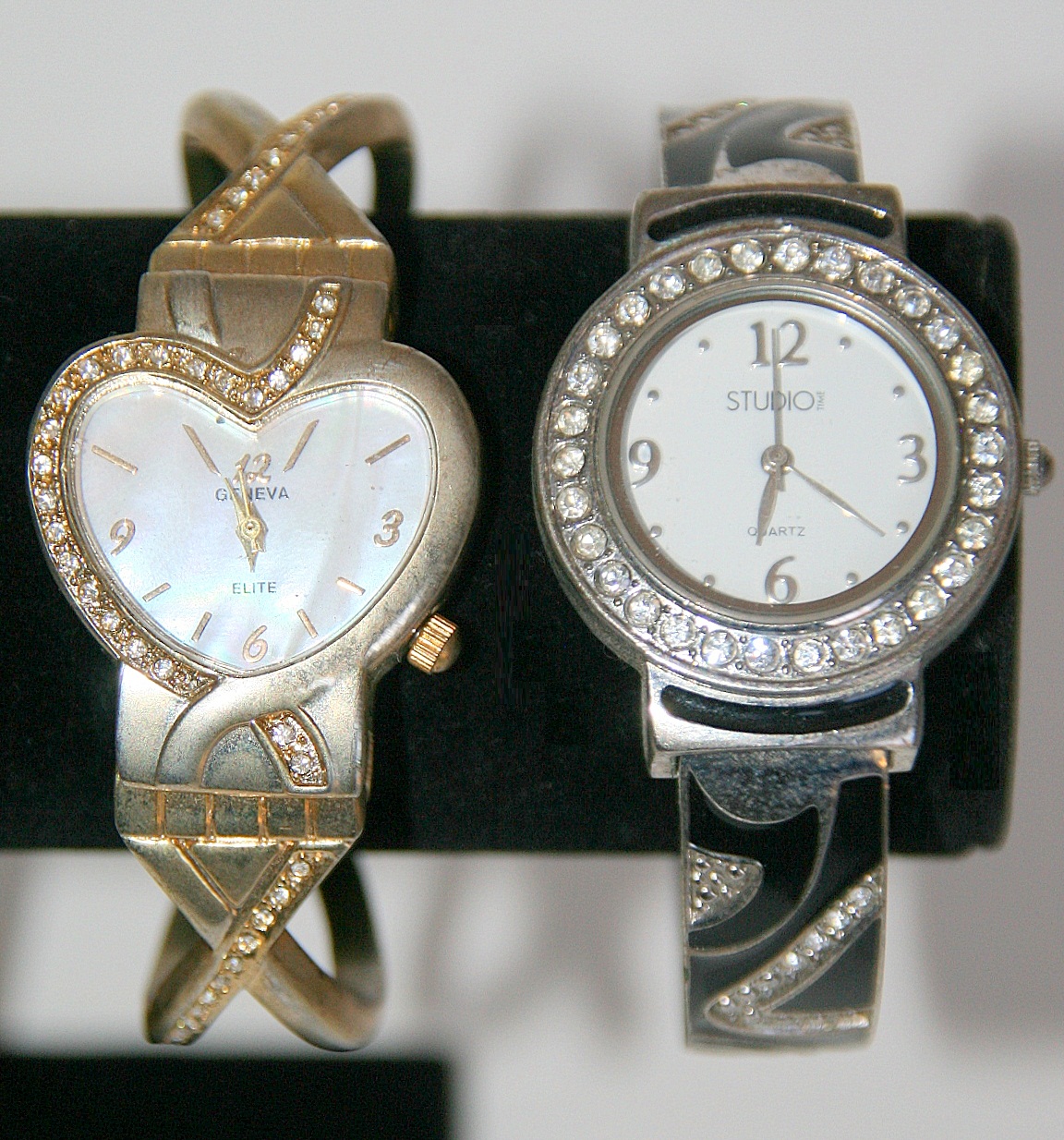 Set of Two Vintage Collectible Antique Geneva Elite and Studio Watches ...