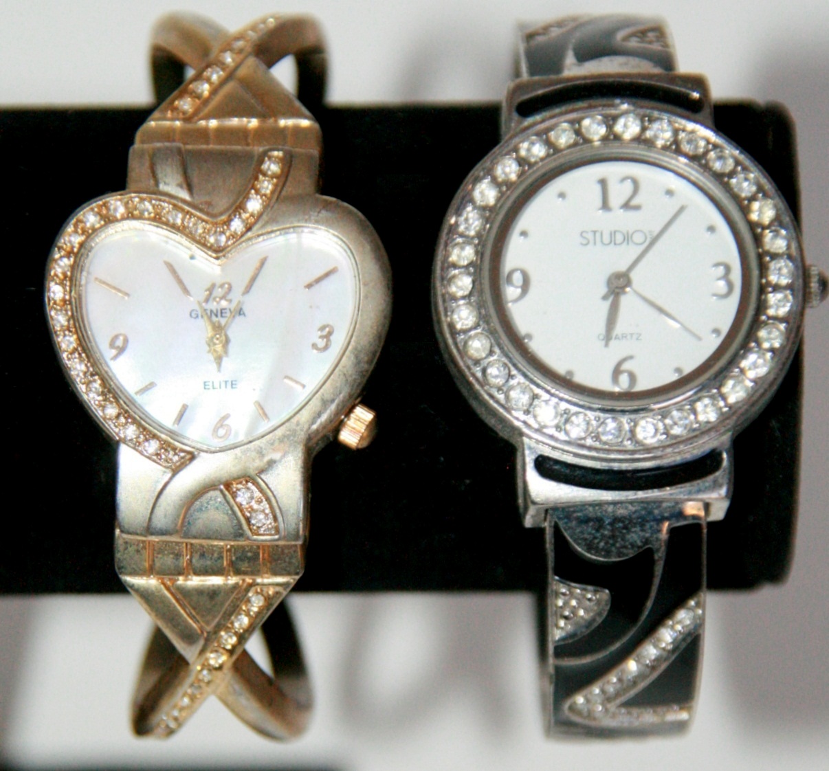 Set of Two Vintage Collectible Antique Geneva Elite and Studio Watches ...