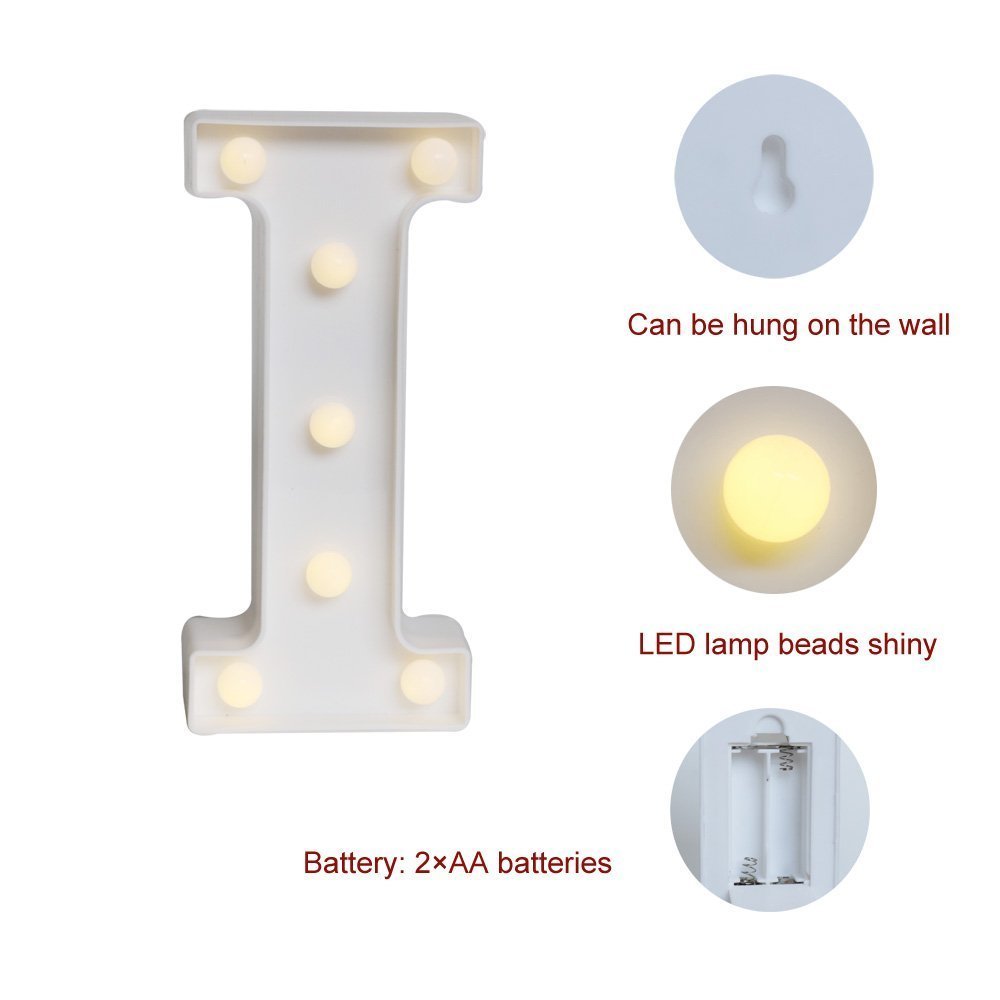 DIY LED Decorative "I" Marquee Letter Light Sign | Property Room