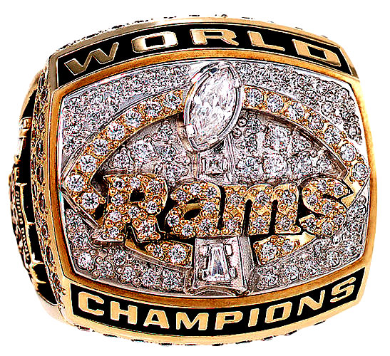 NFL St. Louis Rams 1999 Super Bowl XXXIV Championship Replica Ring Size ...
