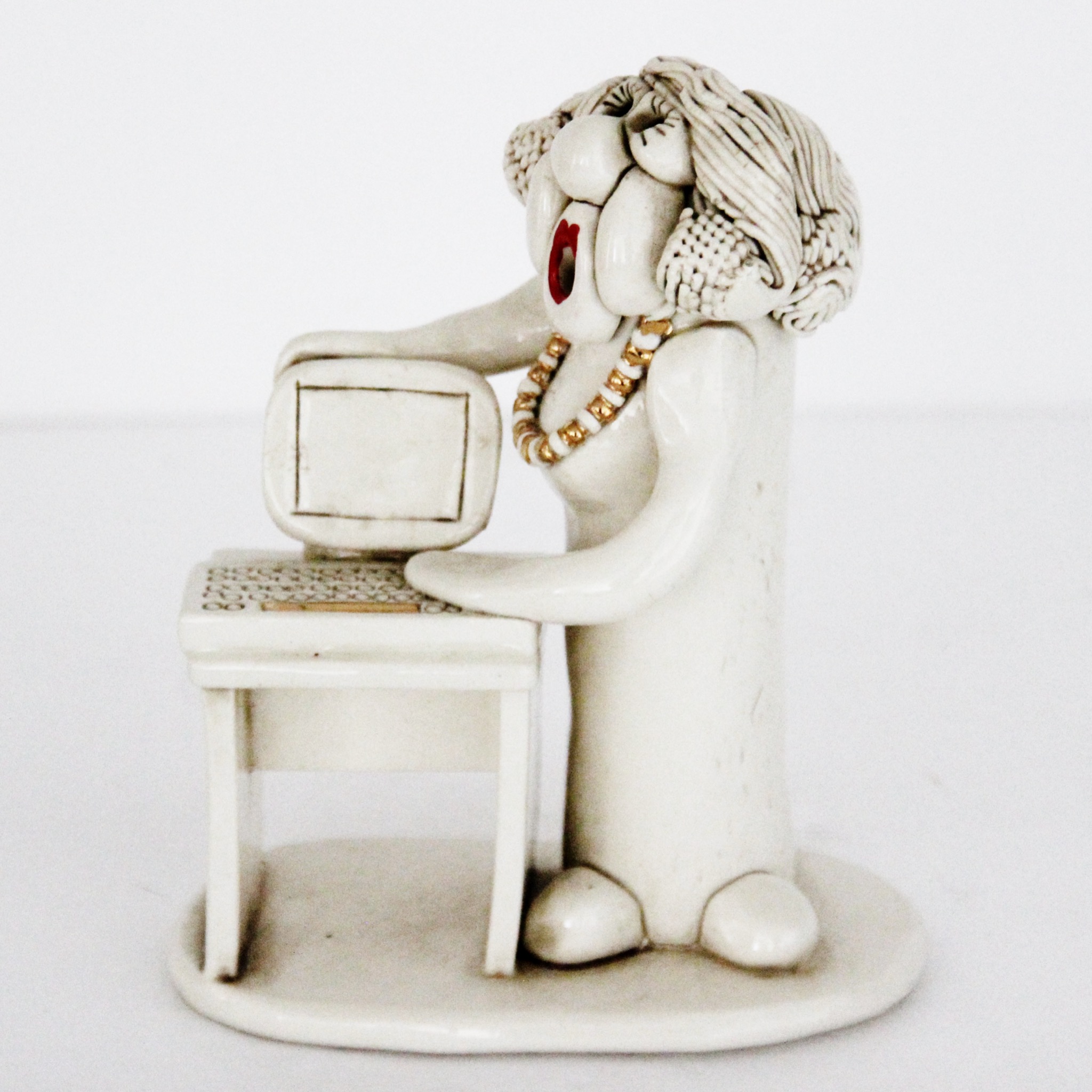 Vintage Tweeples World Ceramic Secretary Figurine by Joe Peck ...