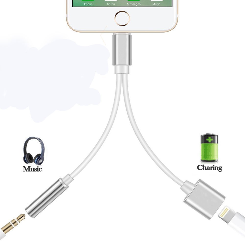 Lightning Headphone Audio & Charging Adaptor for iPhone 7 / 7 Plus ...