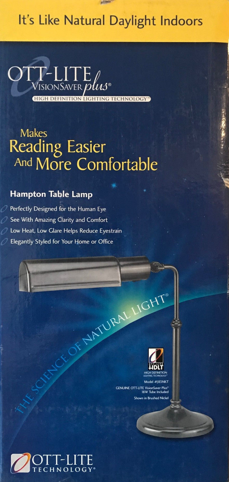 SUN Lamp OTT-LITE Vision Saver Plus Hampton Table Lamp Retail $199.99 ...