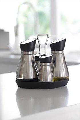 Stor'n Style 5 Piece Stainless Steel And Glass Condiment Set | Property ...