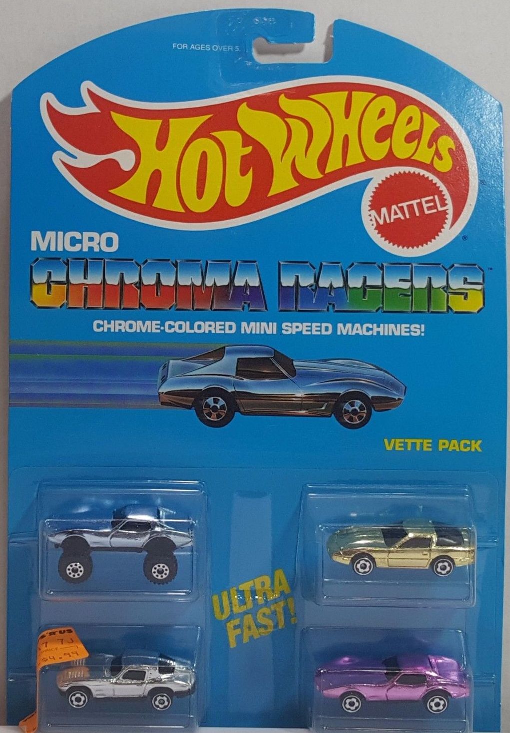 VINTAGE RARE HOT WHEELS 1:87 MICRO CHROMA RACERS 4X4 CORVETTE 4PC LOT ...